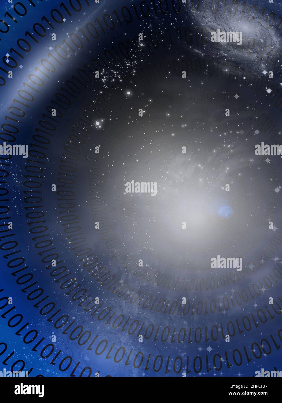 Binary code in space. 3D rendering Stock Photo - Alamy