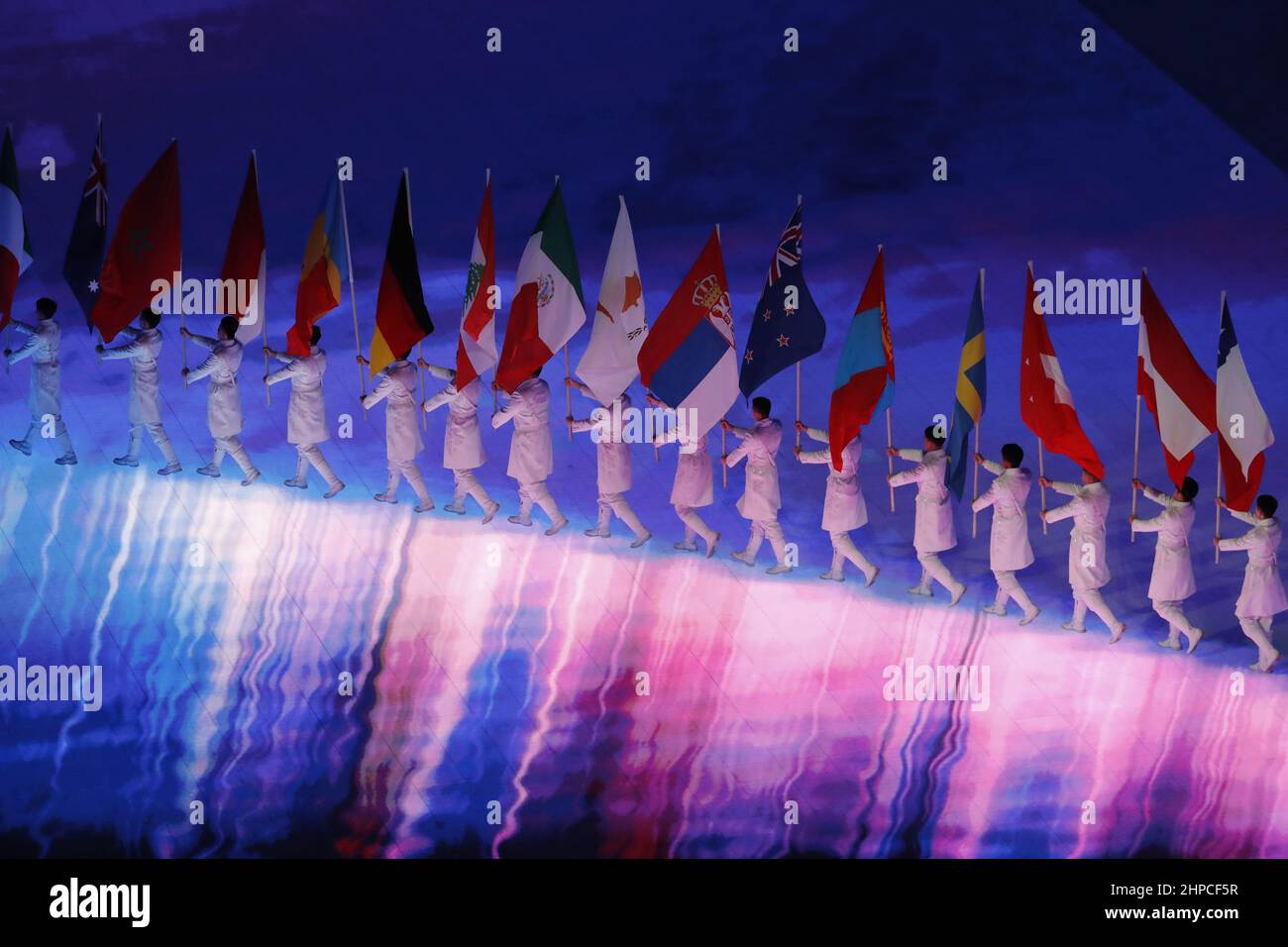 Beijing, Hebei, China. 20th Feb, 2022. Flags of various countries ...