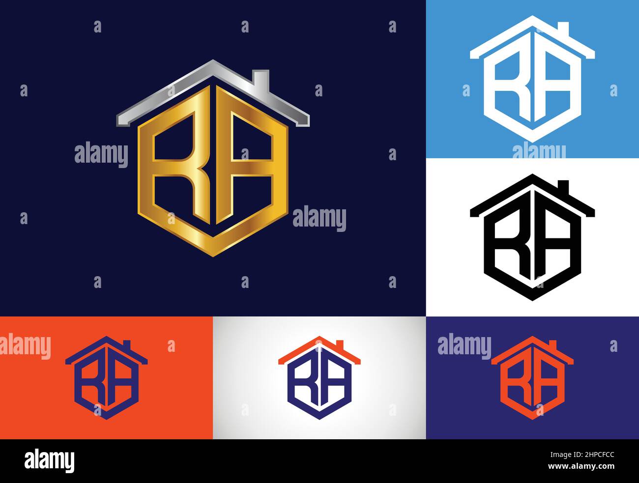 Initial Monogram Letter R A Logo Design Vector Template. RA Letter Logo ...