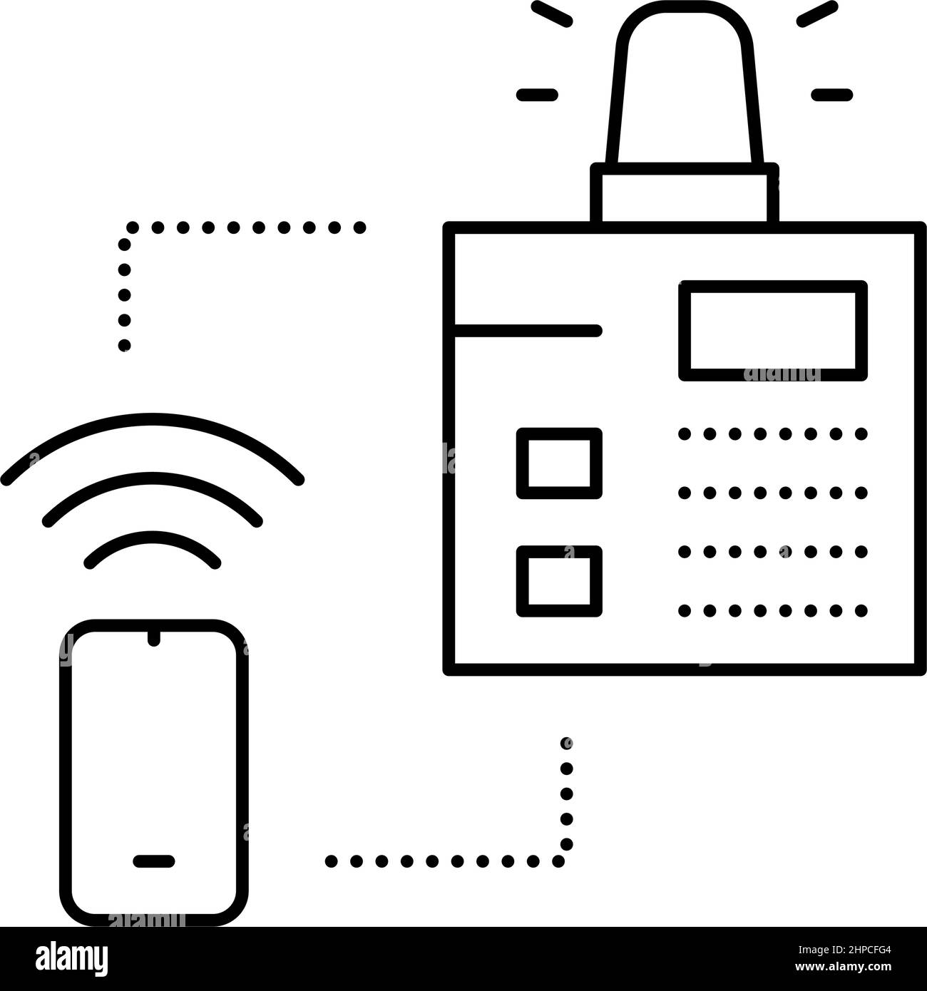 security system main panel line icon vector illustration Stock Vector ...
