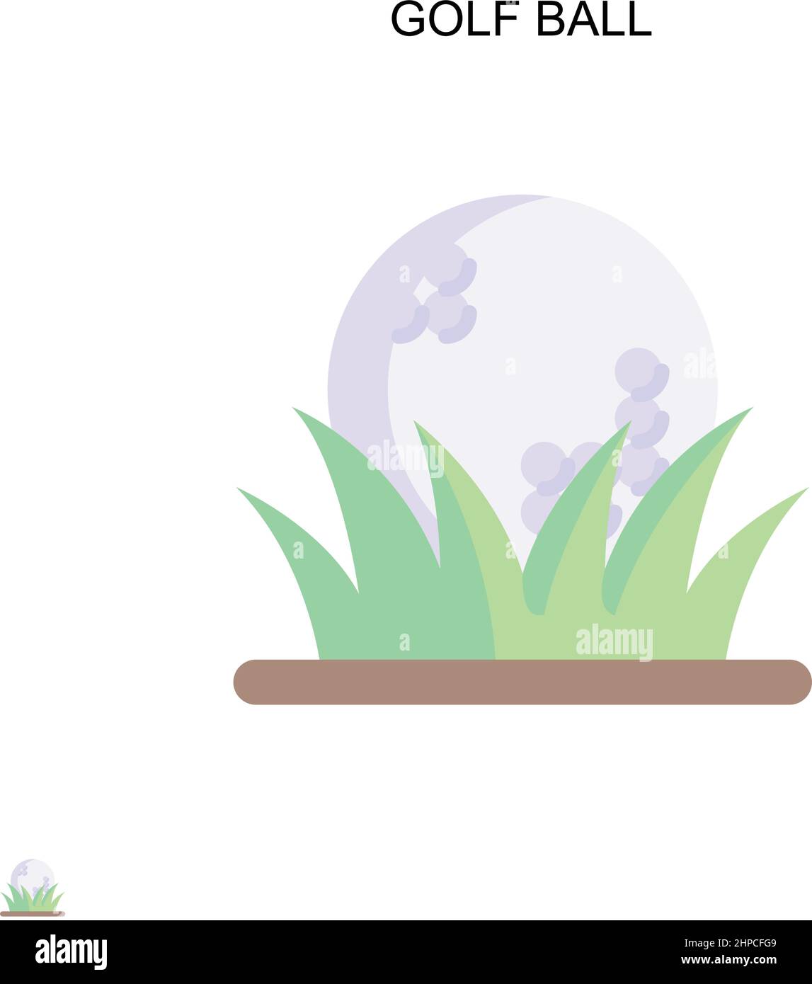 Golf ball Simple vector icon. Illustration symbol design template for ...