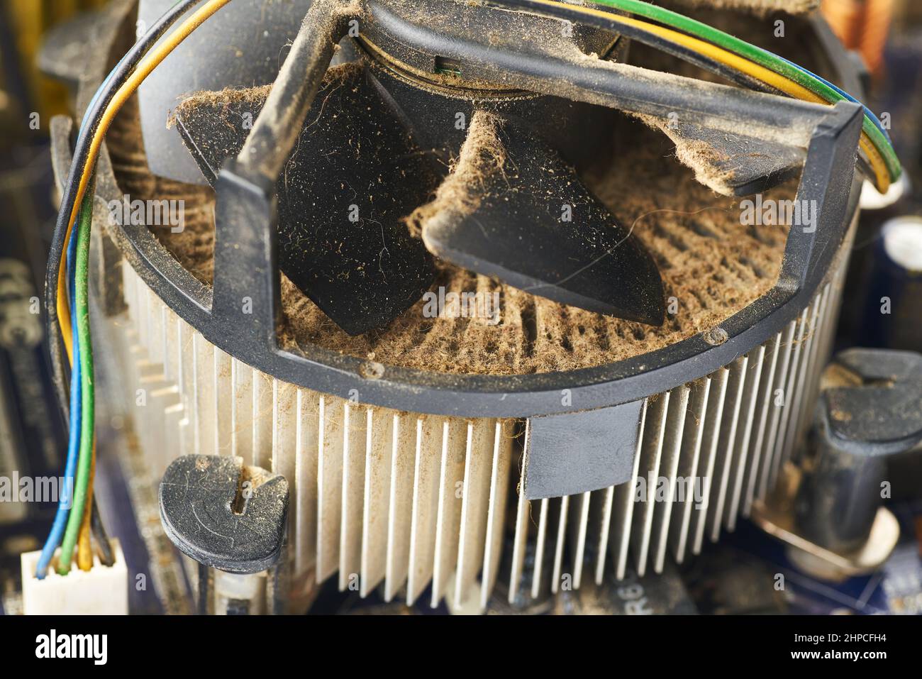 Old computer system unit with spider web and dust inside Stock Photo ...