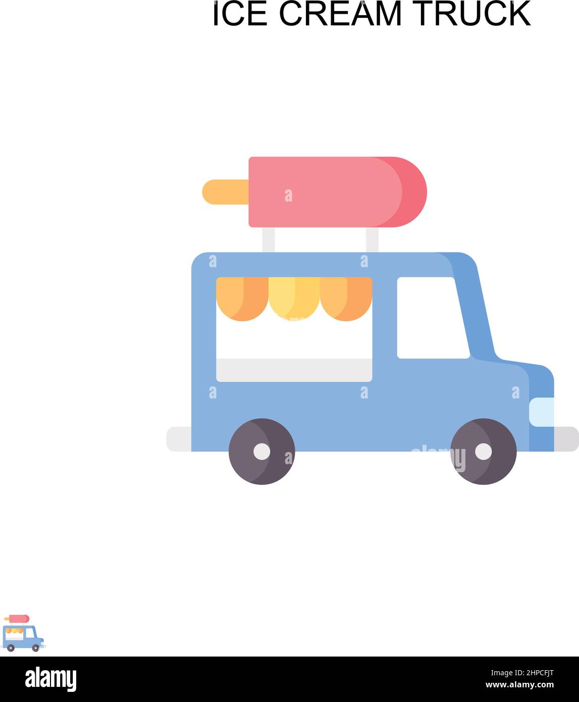 Ice Cream Truck Simple Vector Icon Illustration Symbol Design Template