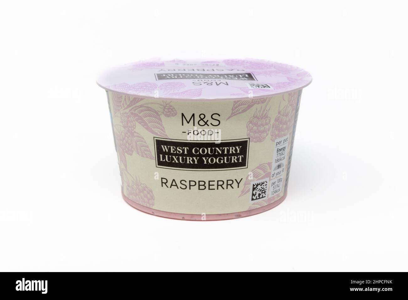 M&S West Country Luxury Raspberry Yogurt Stock Photo - Alamy