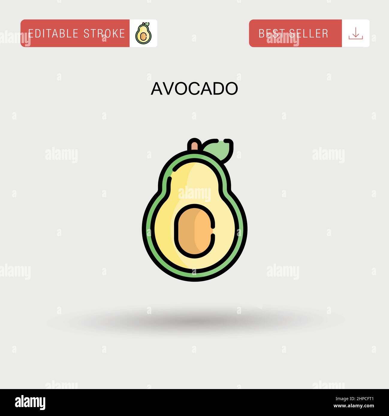 Avocado Simple vector icon Stock Vector Image & Art - Alamy