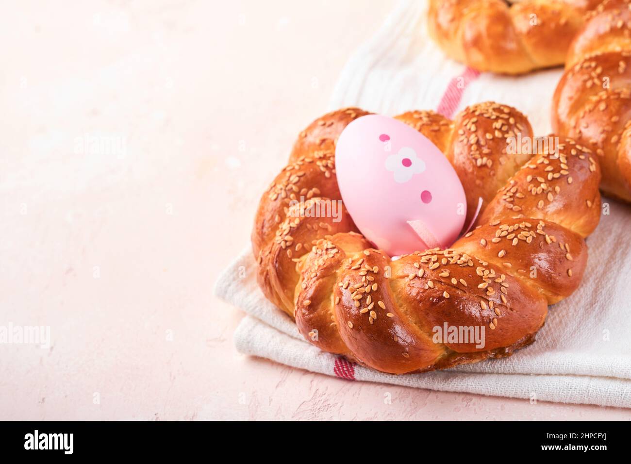 Spanish Easter cake. Traditional mona de pascua typical in Spain with ...