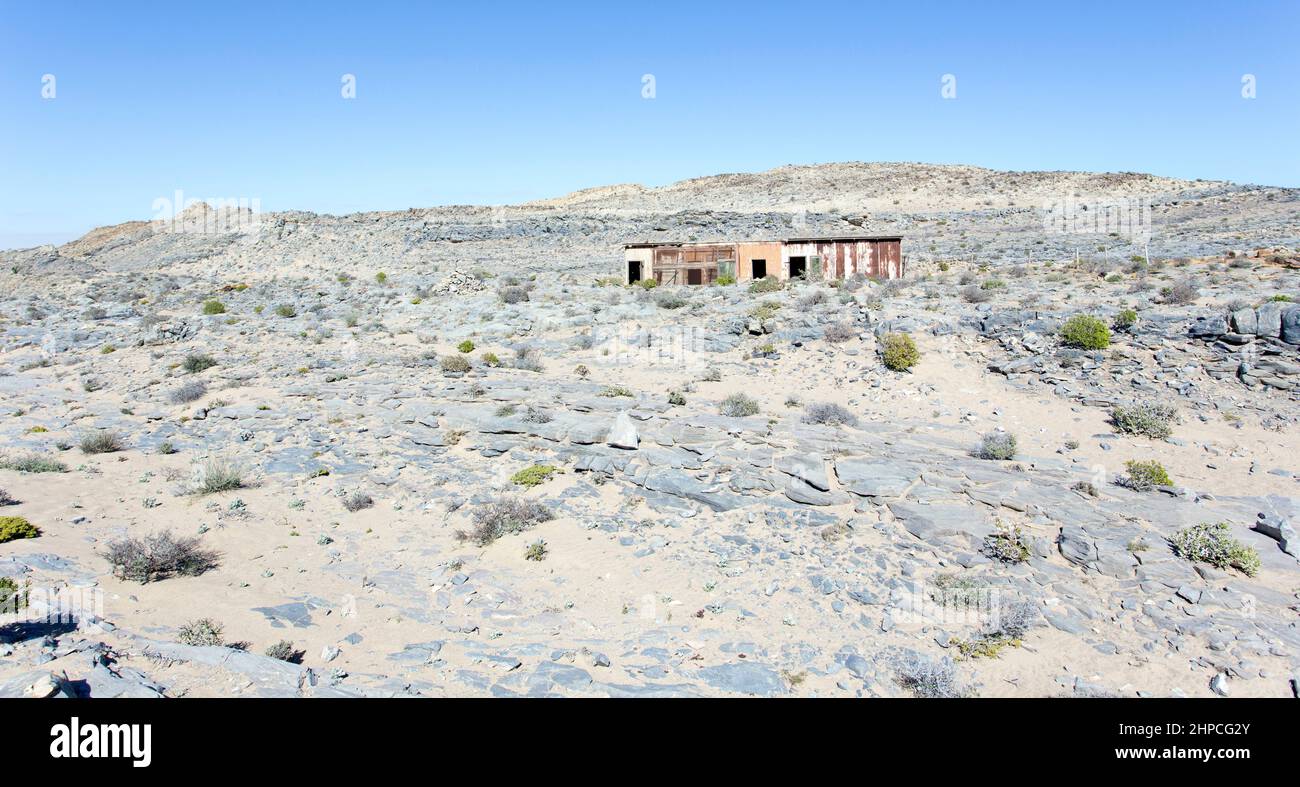 Pomona, Namibia - August 16, 2018: view of ruins in Pomona, abandoned ...