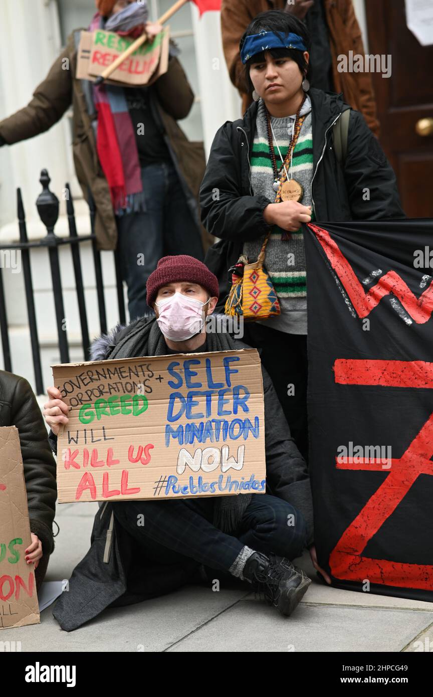 Mexican embassy, London, UK. 20 February 2022. Protests against ...