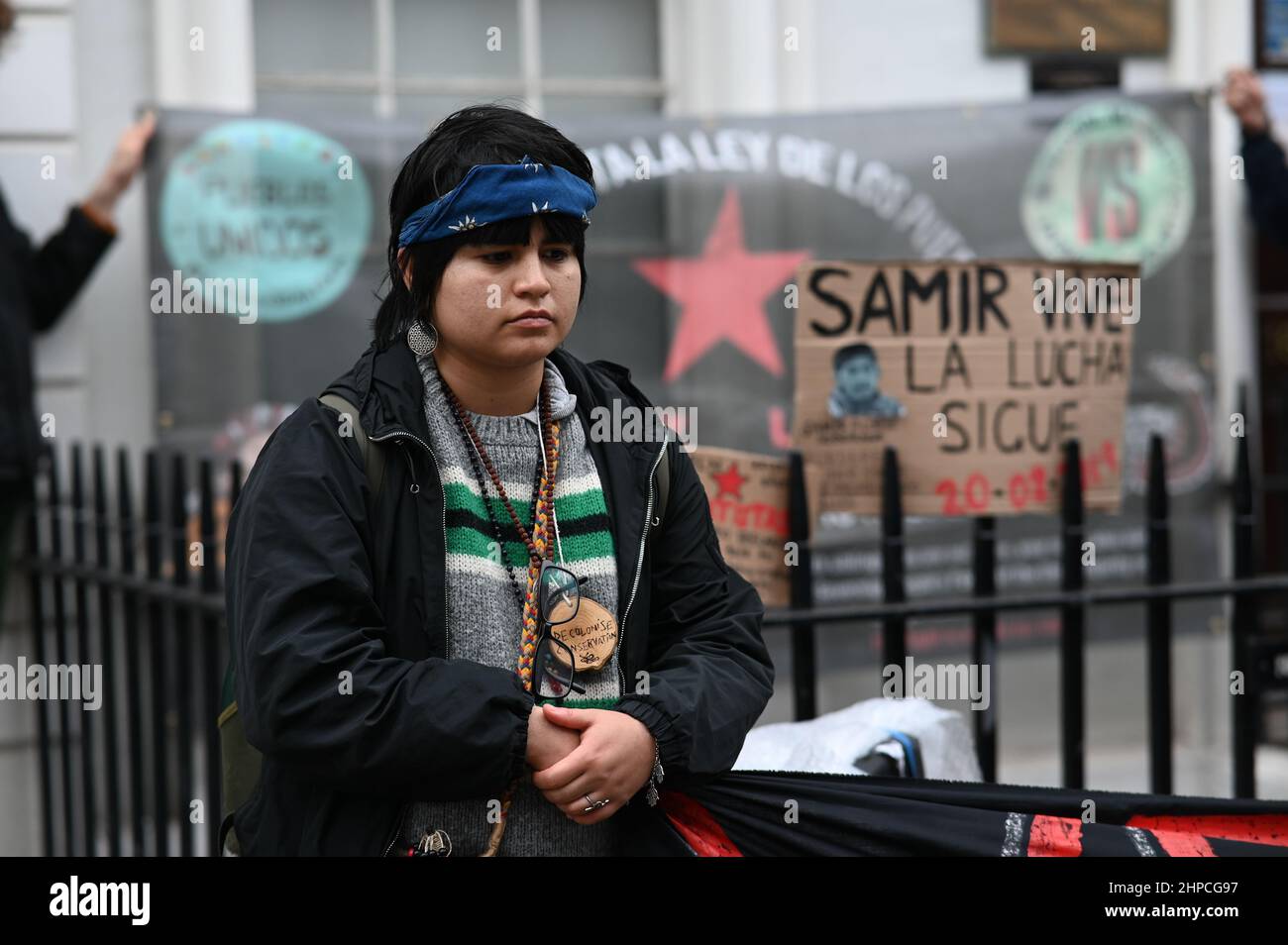 Mexican embassy, London, UK. 20 February 2022. Protests against ...