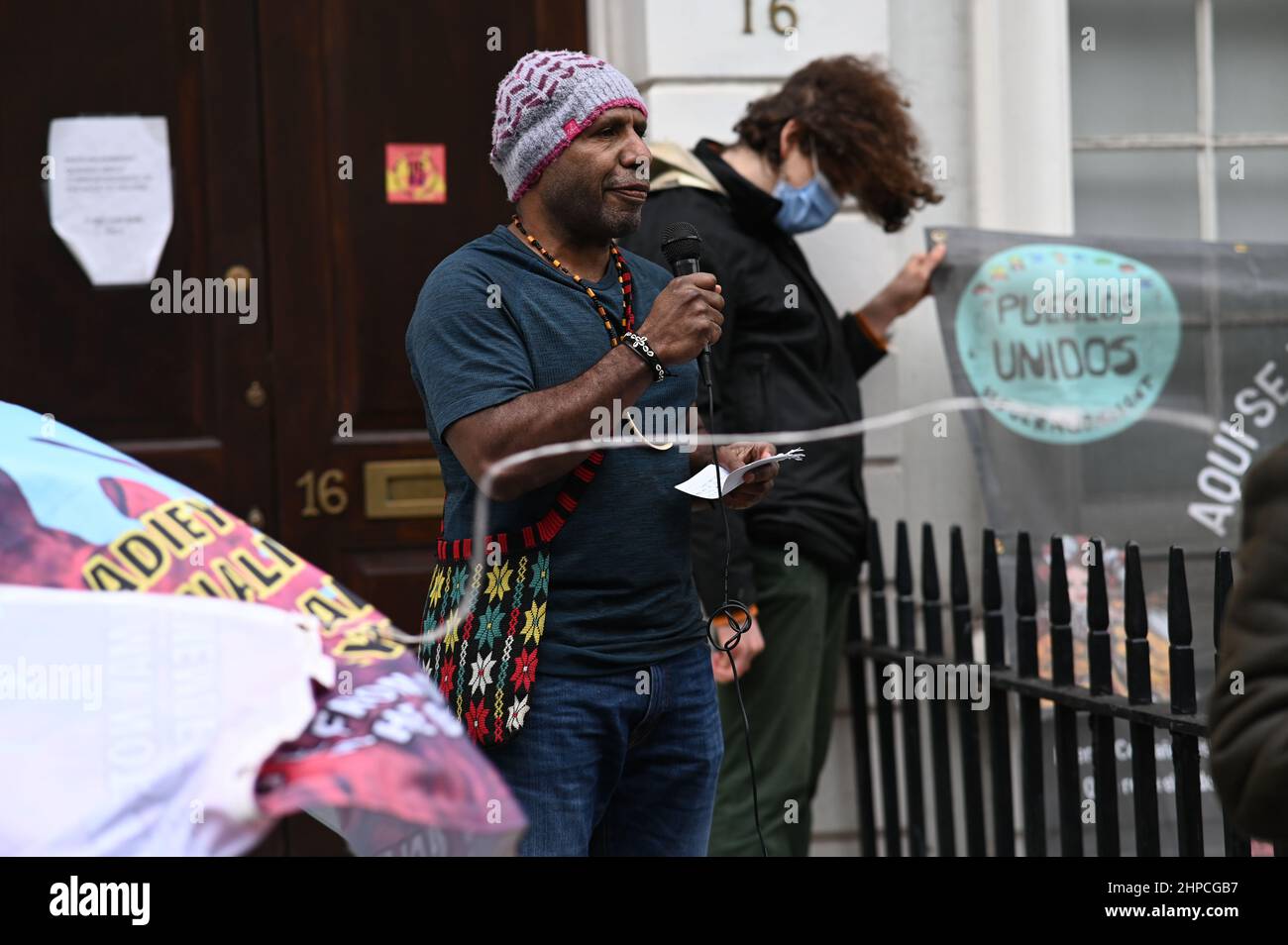 Mexican embassy, London, UK. 20 February 2022. Protests against ...
