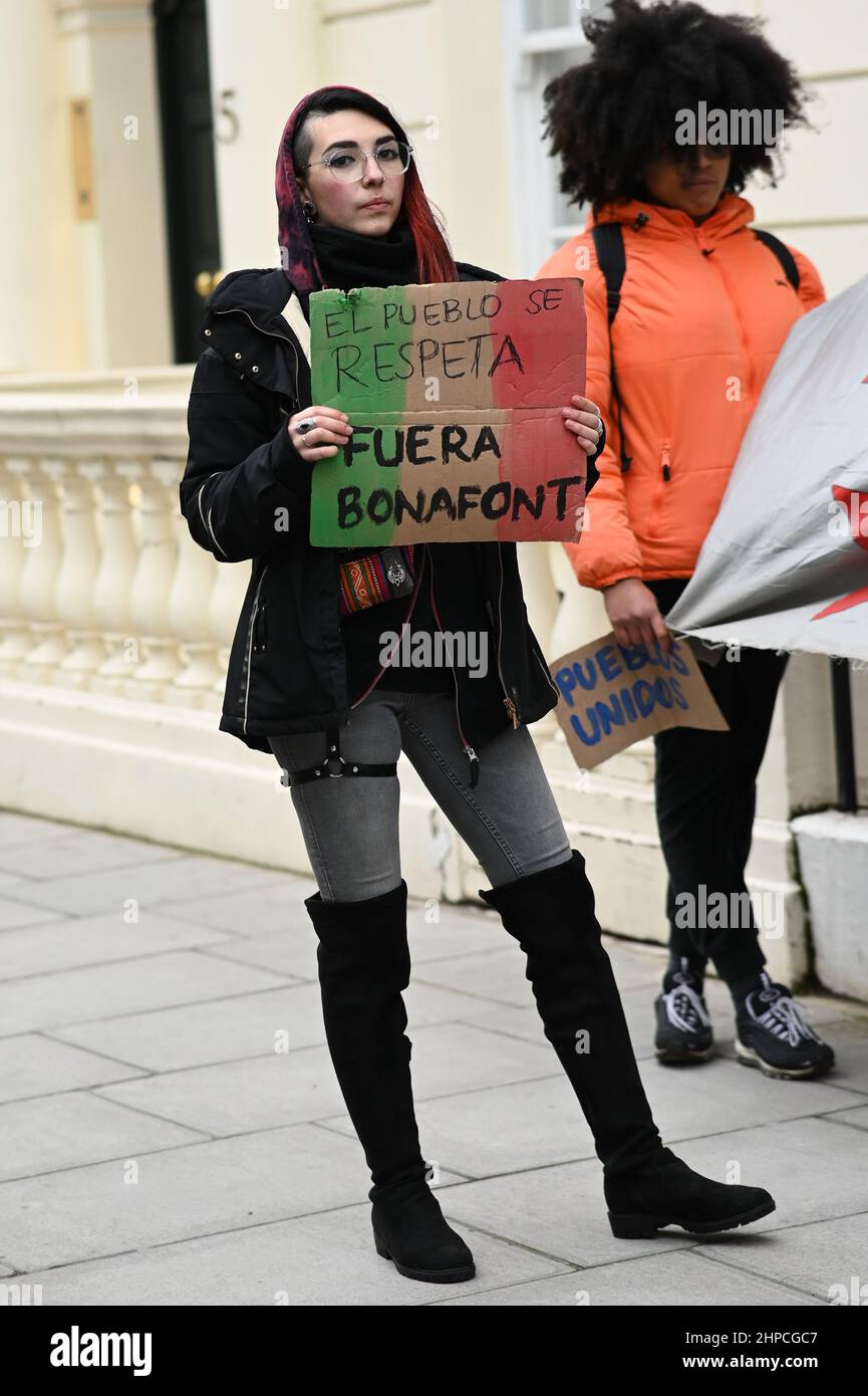 Mexican embassy, London, UK. 20 February 2022. Protests against ...