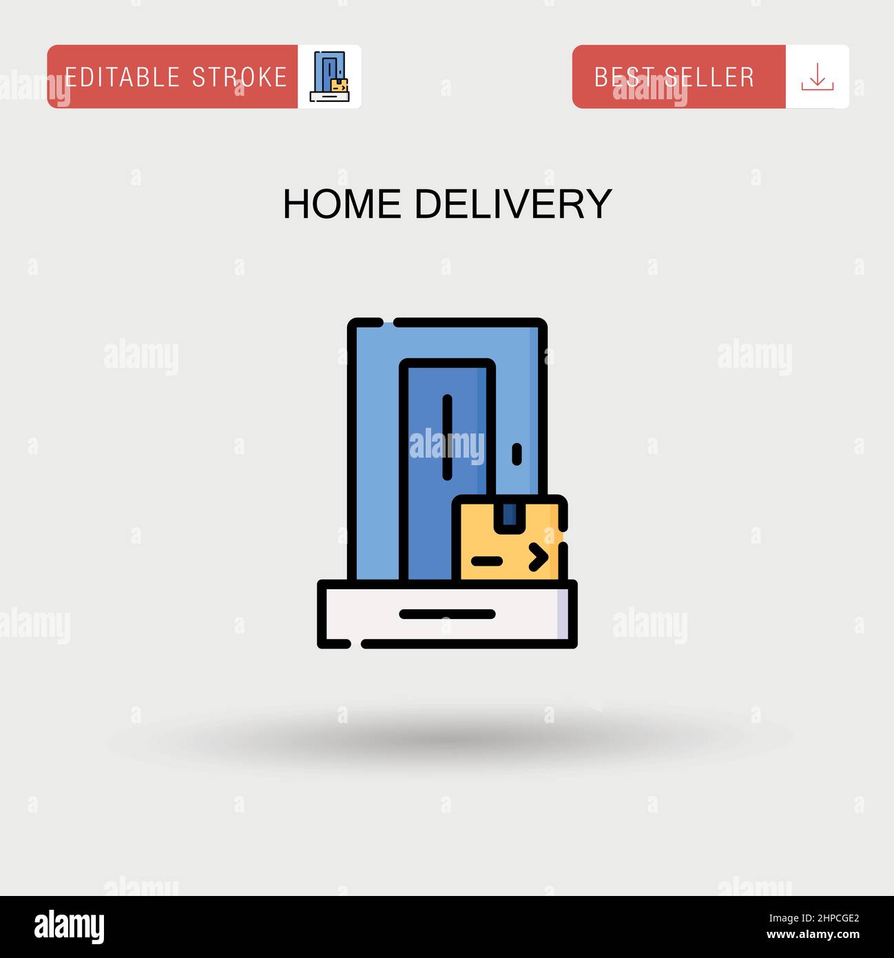 Delivery person giving package Stock Vector Images - Alamy