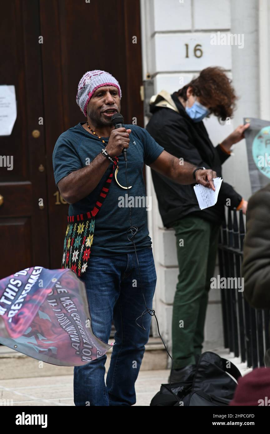 Mexican embassy, London, UK. 20 February 2022. Protests against ...