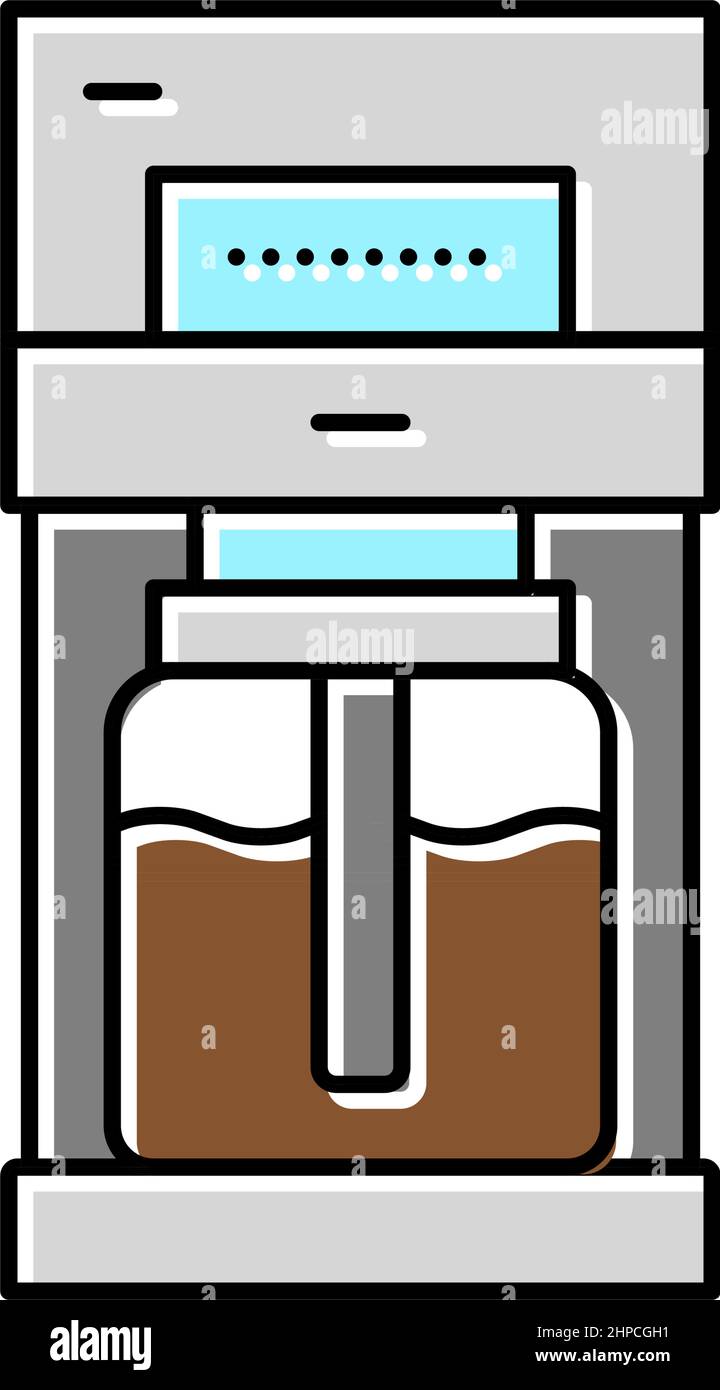 drip coffee brewing machine color icon vector illustration Stock Vector ...