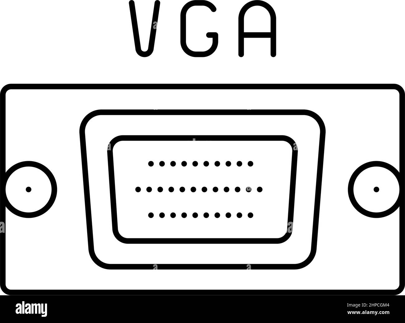 vga computer port line icon vector illustration Stock Vector Image ...