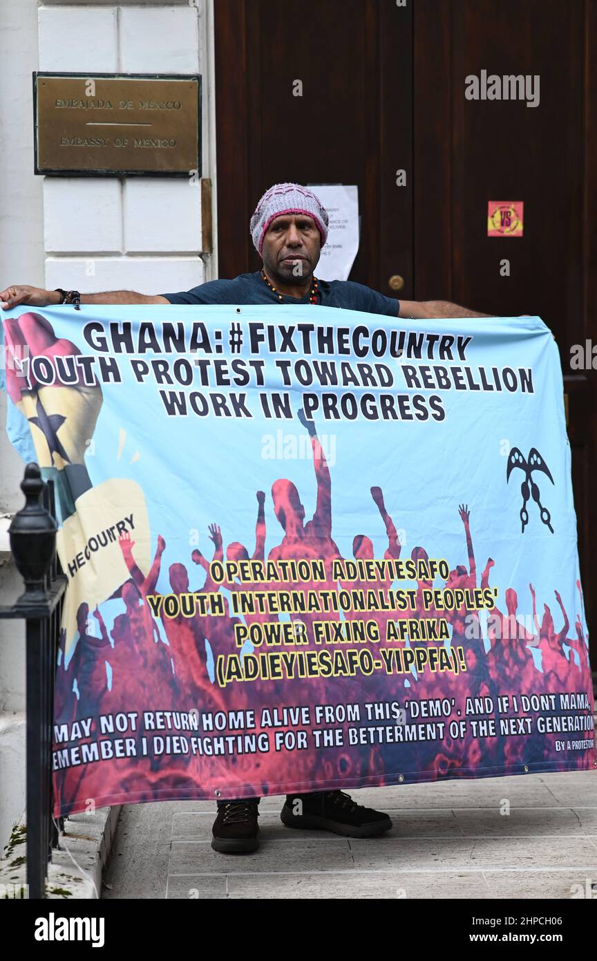 Mexican embassy, London, UK. 20 February 2022. Protests against ...