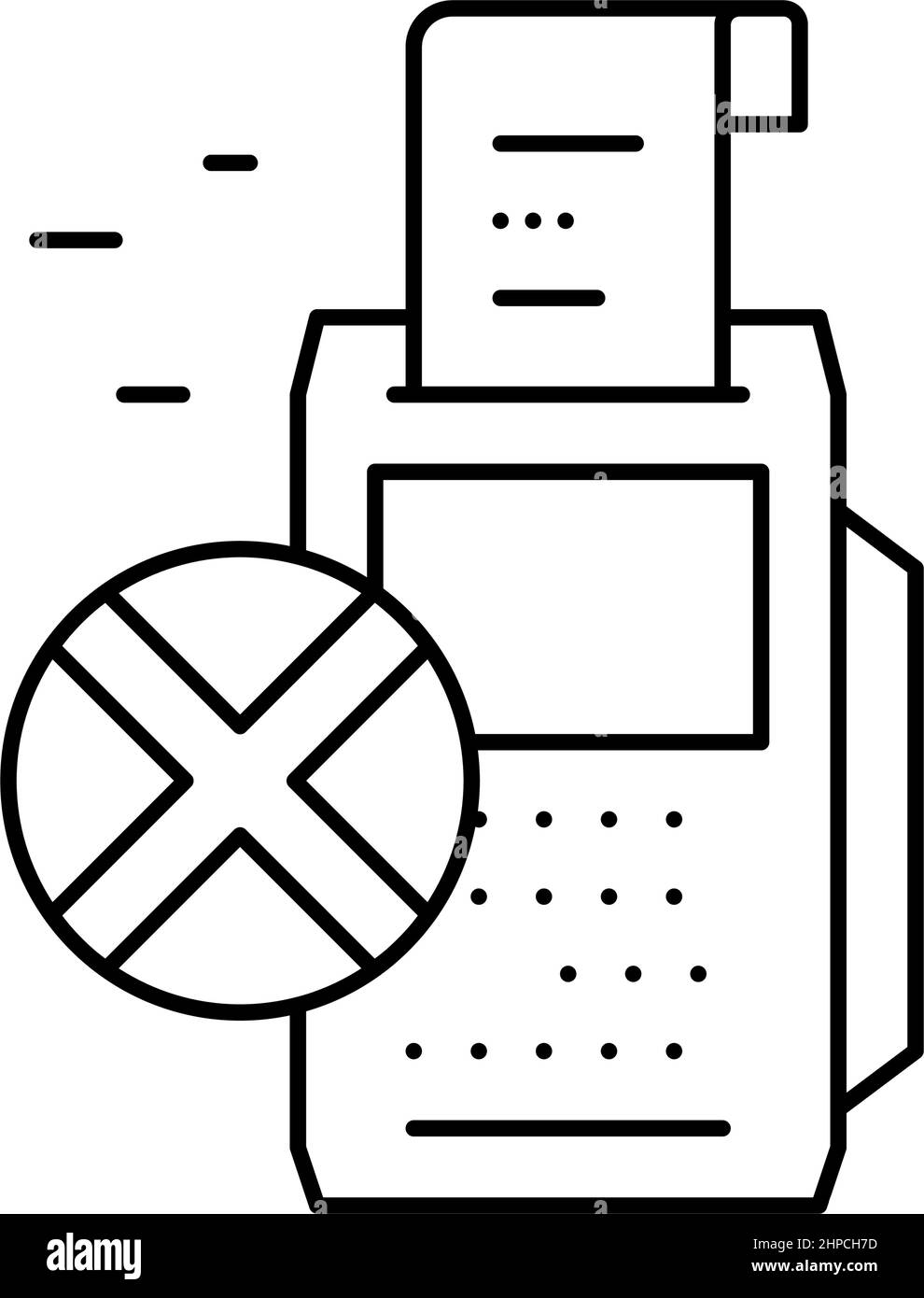 refusal payment pos terminal line icon vector illustration Stock Vector ...
