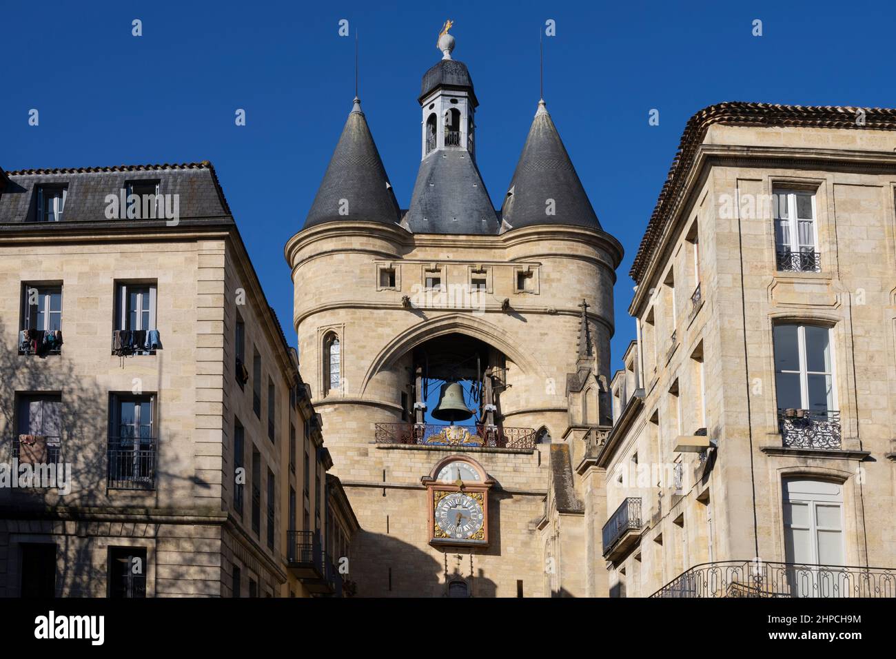 Famous bell tower in Bordeaux city in France, Europe Stock Photo - Alamy