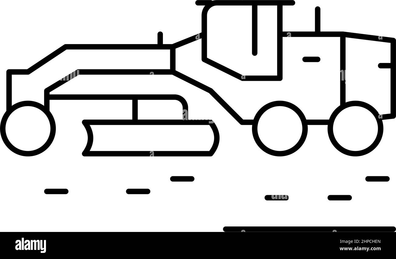 machine for road construction line icon vector illustration Stock ...