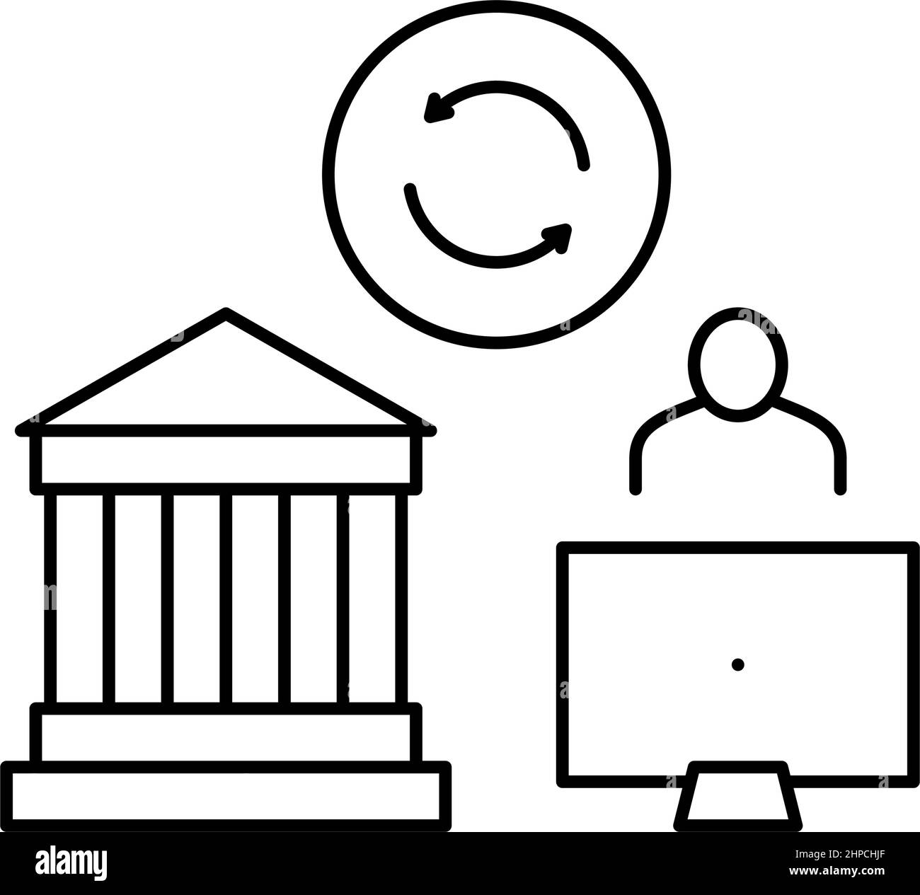 businessman working for pay loan line icon vector illustration Stock ...