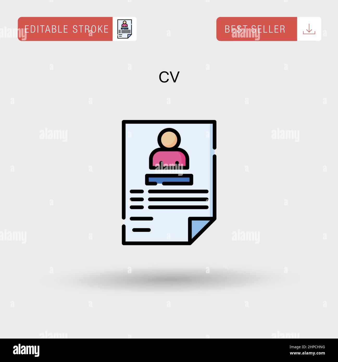 CV Simple vector icon Stock Vector Image & Art - Alamy