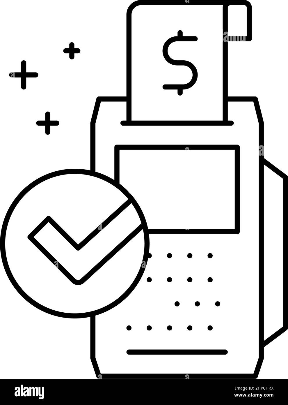 accept payment pos terminal line icon vector illustration Stock Vector Image & Art - Alamy