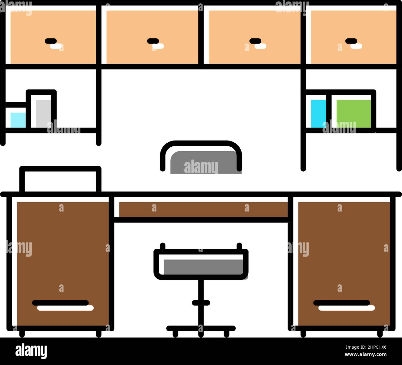 cabinet furniture color icon vector illustration Stock Vector Image ...