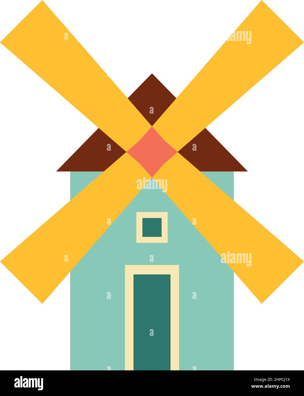 Vector Illustration Windmill in Flat Style Stock Vector Image & Art - Alamy