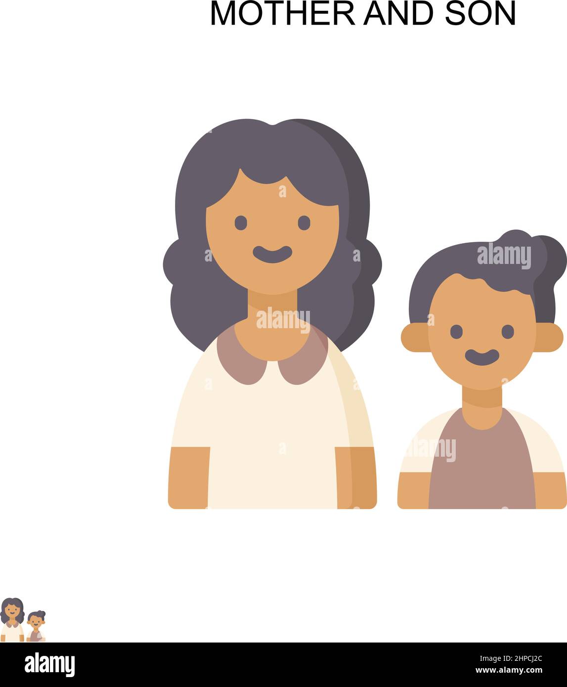 Mother and son Simple vector icon. Illustration symbol design template ...