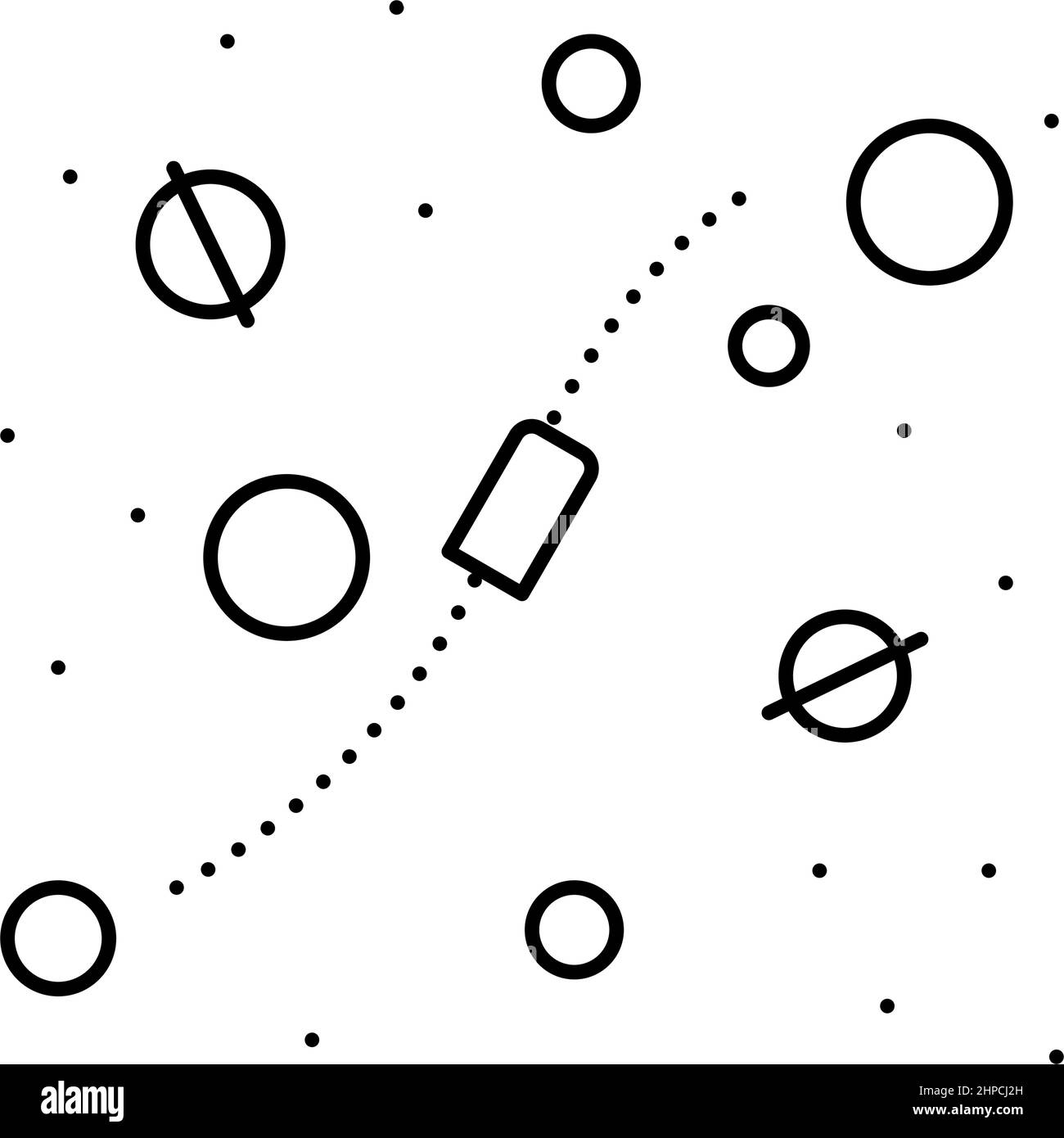 cosmic way between planets line icon vector illustration Stock Vector ...