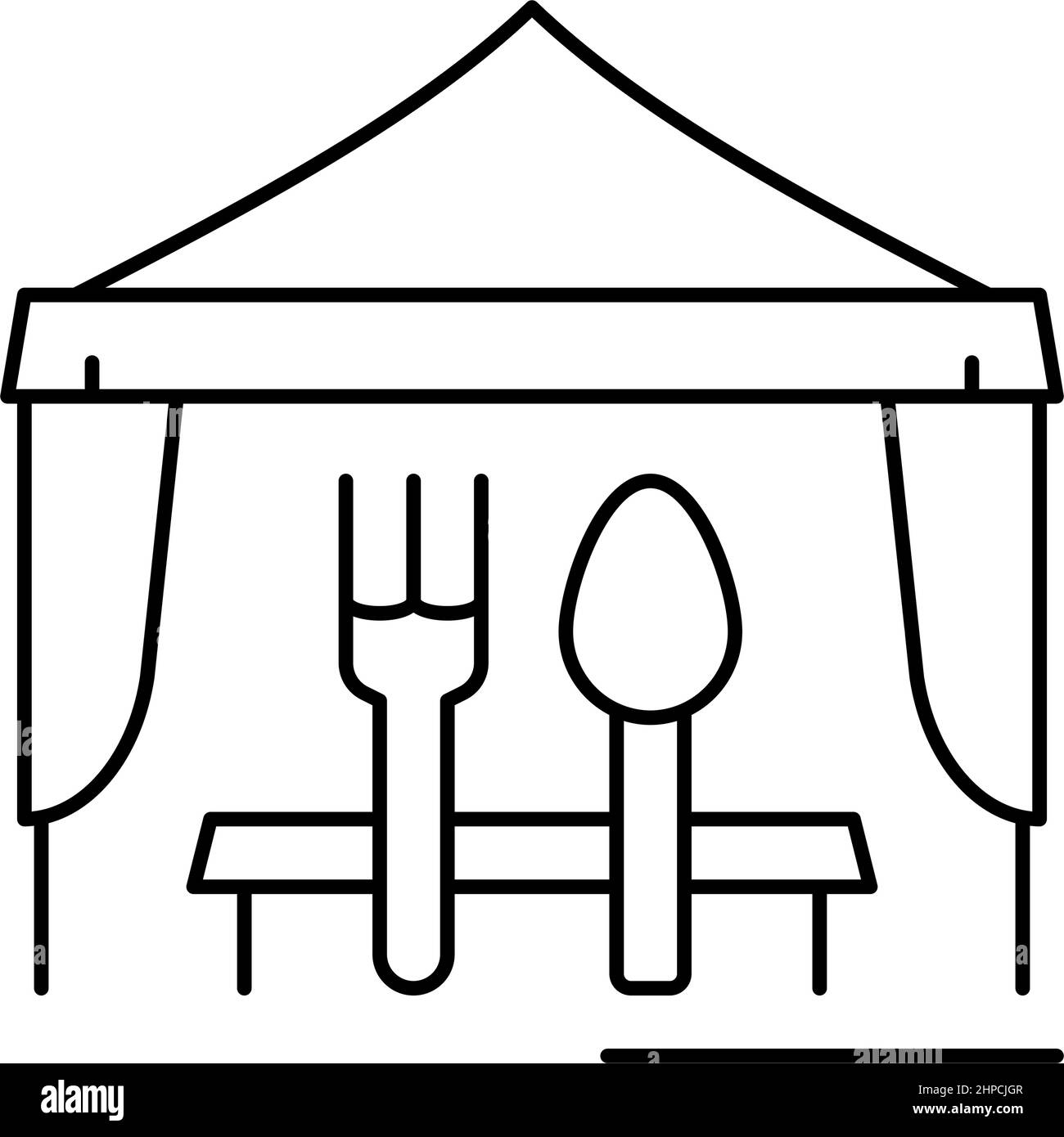 outdoor catering buffet line icon vector illustration Stock Vector ...