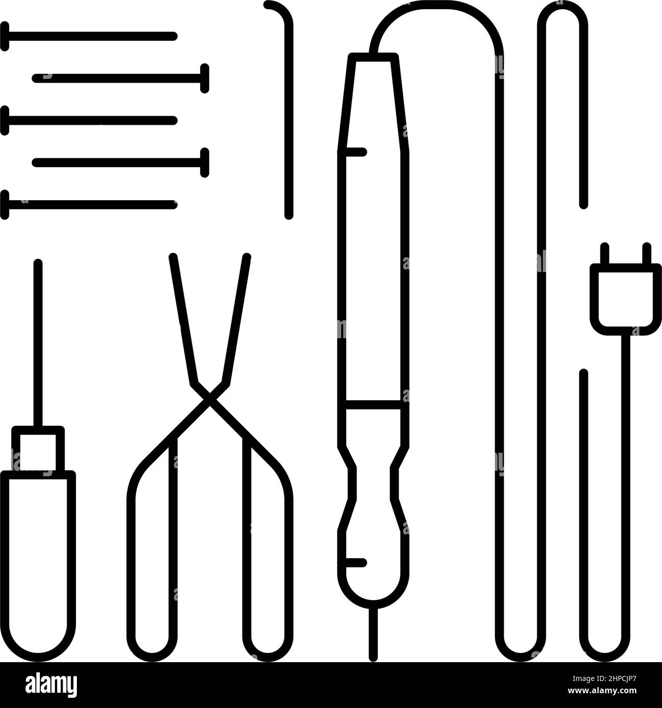 tools for repair electronics line icon vector illustration Stock Vector ...