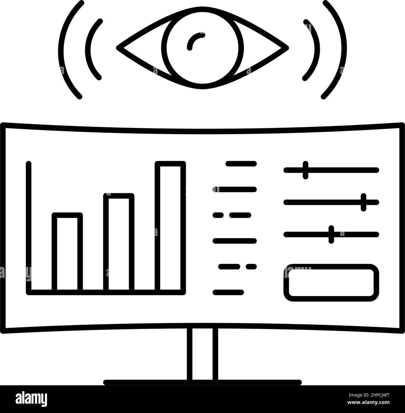 monitoring system line icon vector illustration Stock Vector Image ...