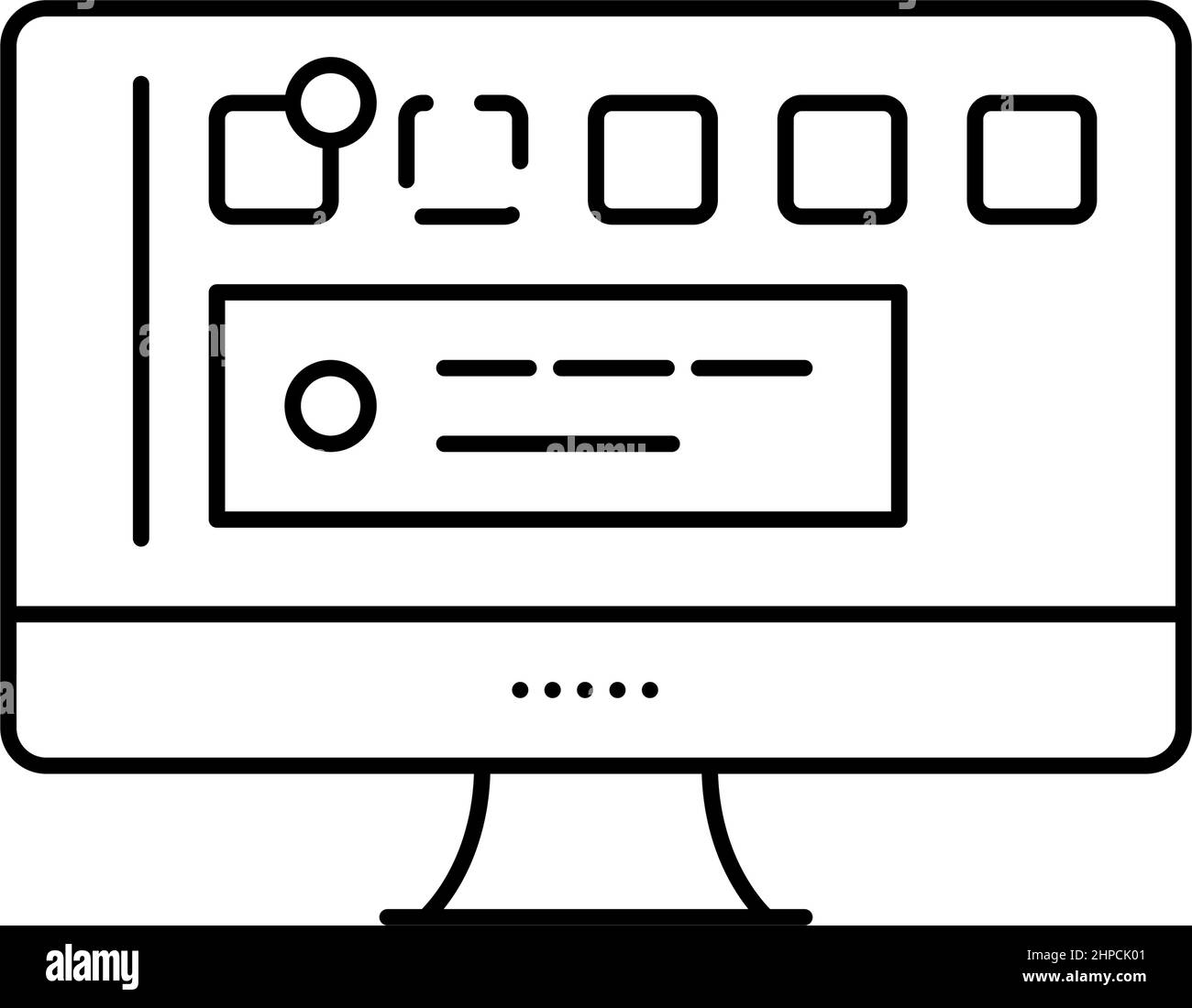 social page computer screen line icon vector illustration Stock Vector ...