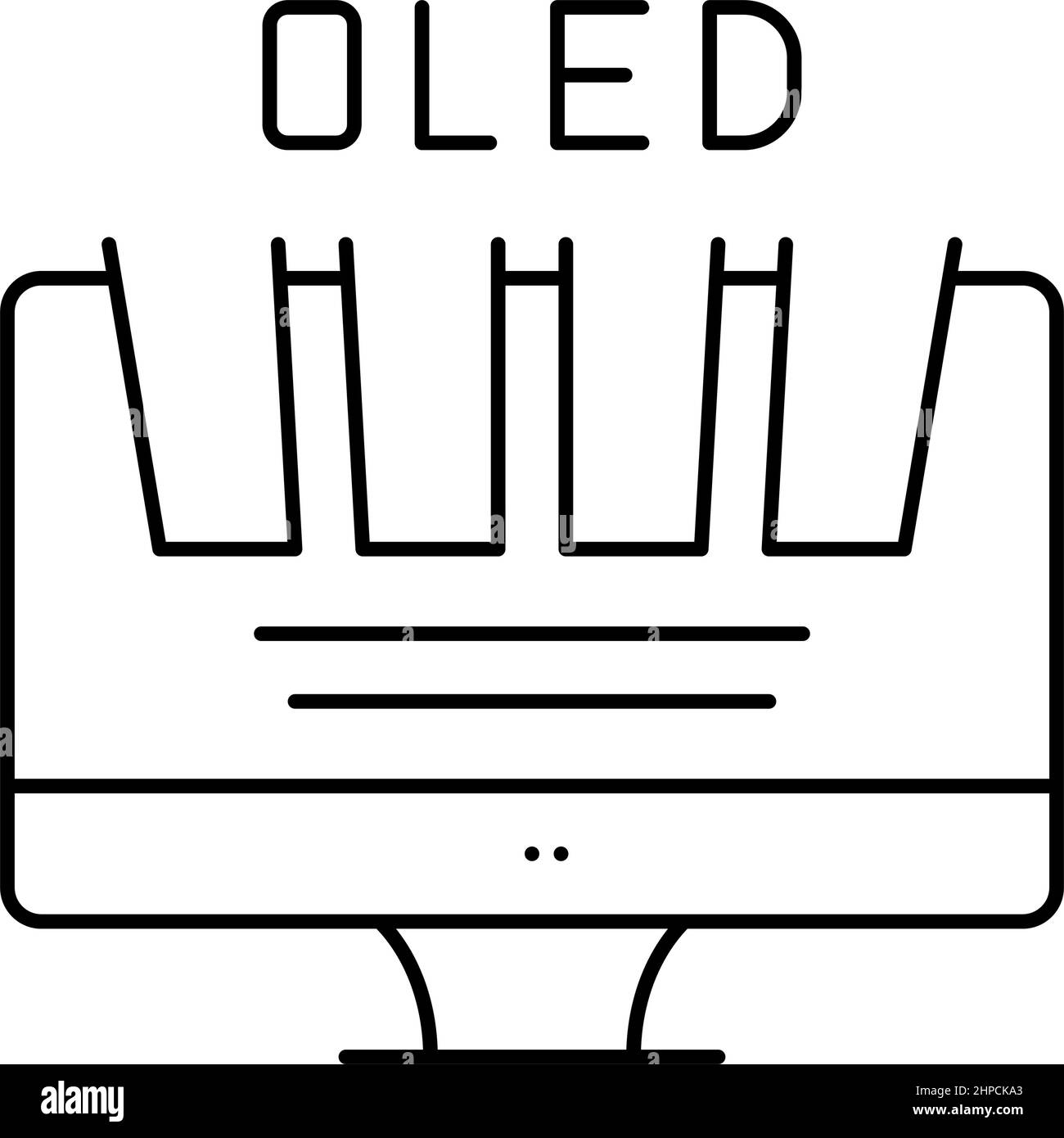 oled computer monitor line icon vector illustration Stock Vector Image ...