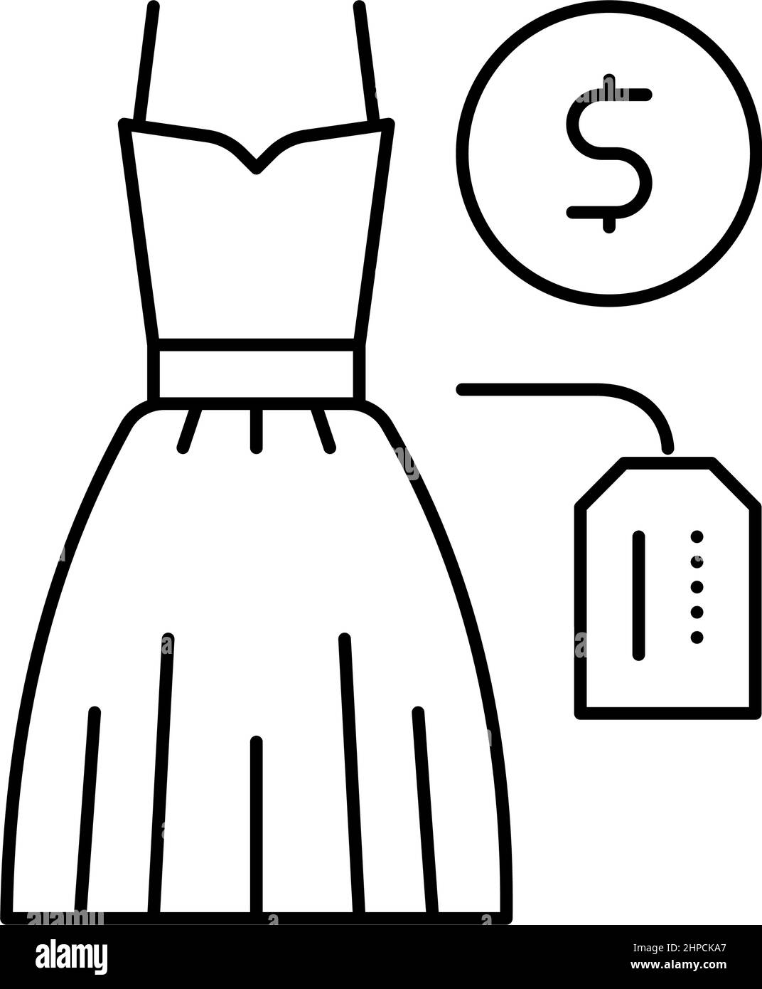 wedding dress rental line icon vector illustration Stock Vector Image ...