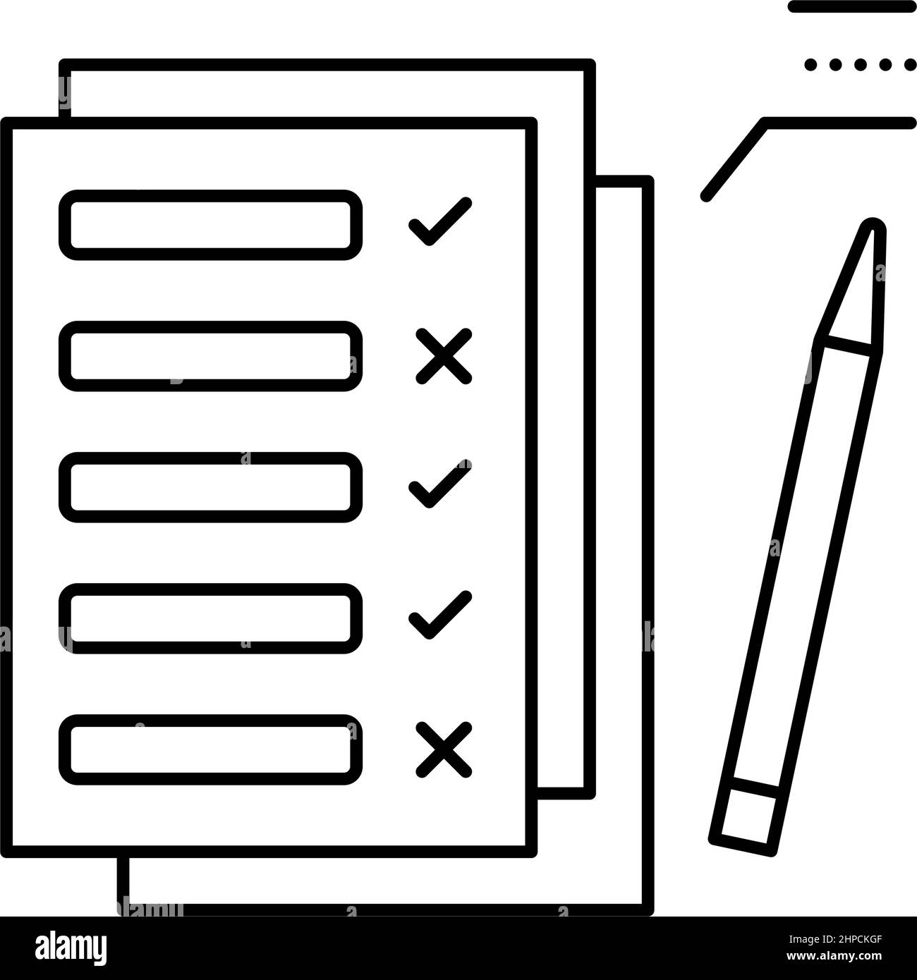 school examination line icon vector illustration Stock Vector Image ...