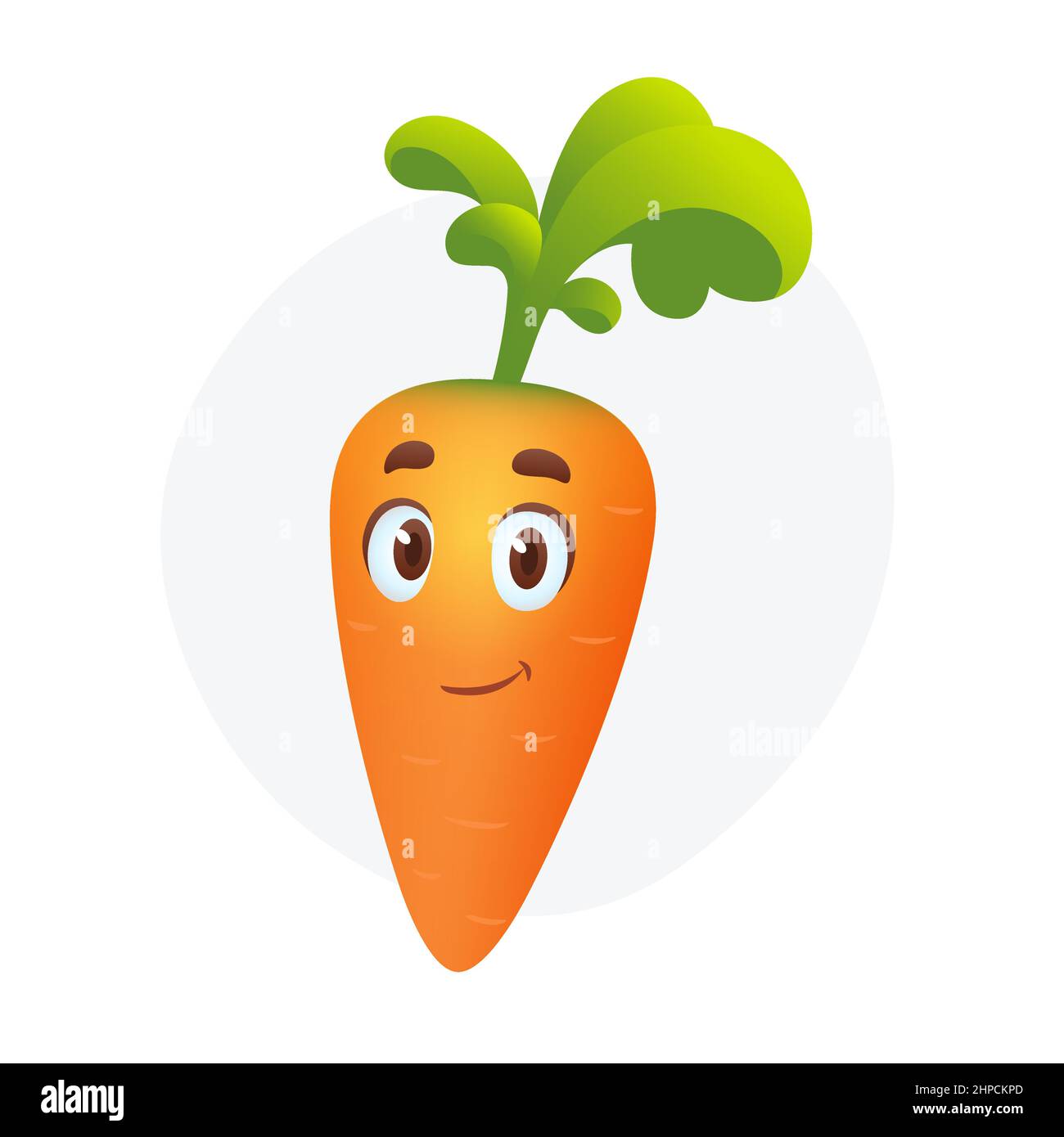 Funny Cartoon Carrot Character Vegetable On Isolated White Background