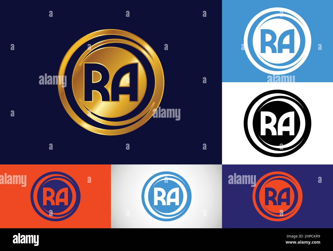 Initial Monogram Letter R A Logo Design Vector Template. RA Letter Logo ...