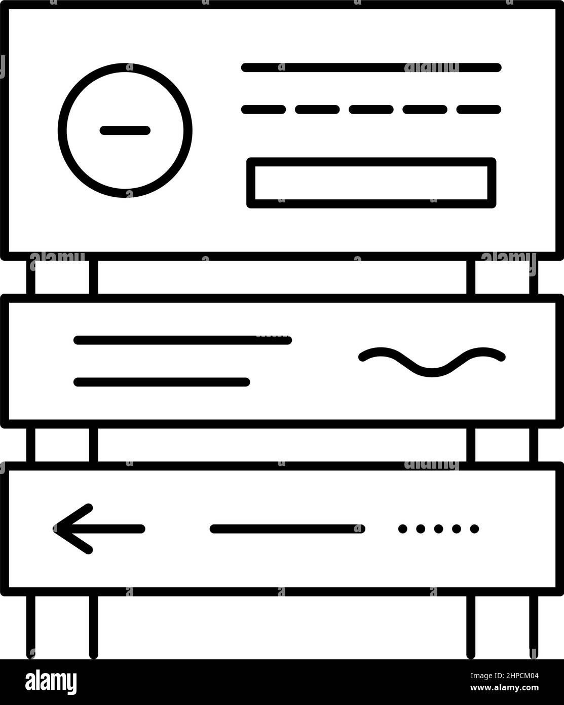 road direction sign line icon vector illustration Stock Vector Image ...