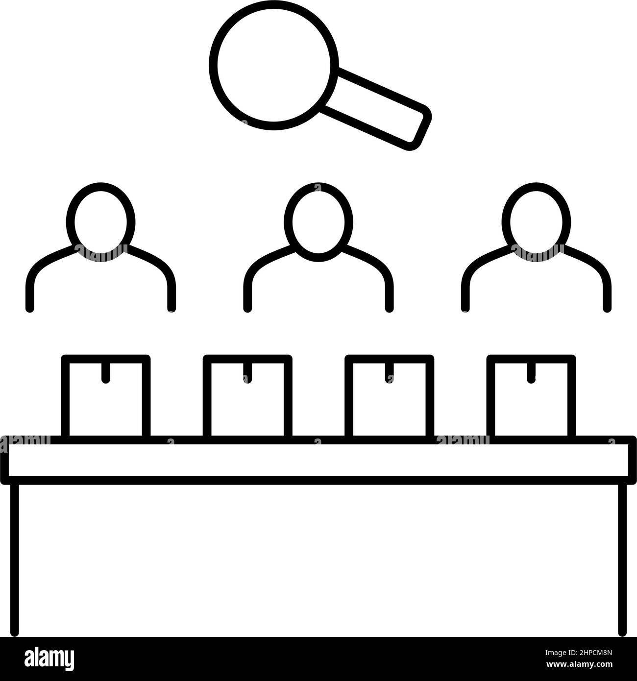 factory employees controlling manufacturing process line icon vector ...