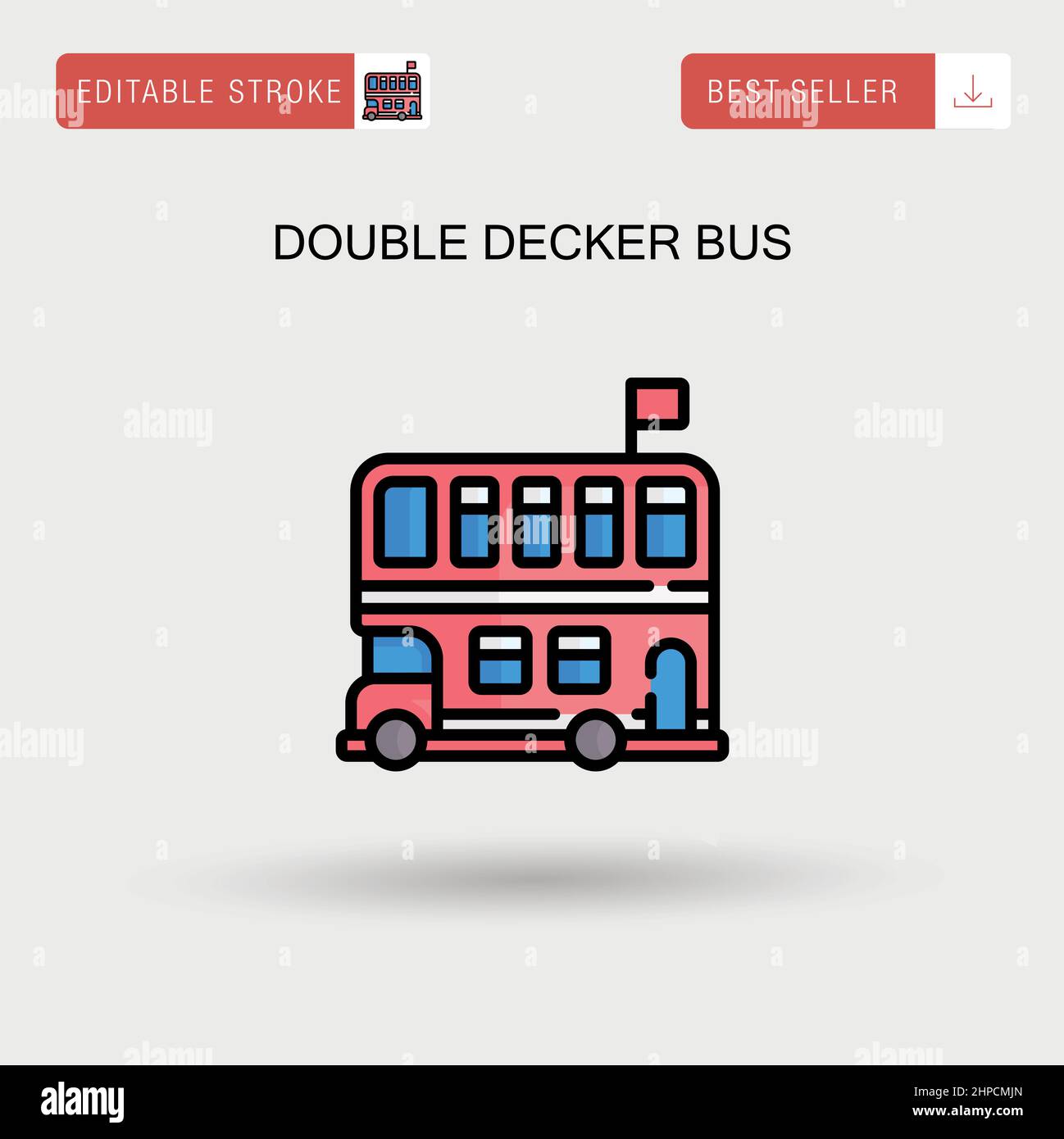 Double decker bus Simple vector icon Stock Vector Image & Art - Alamy