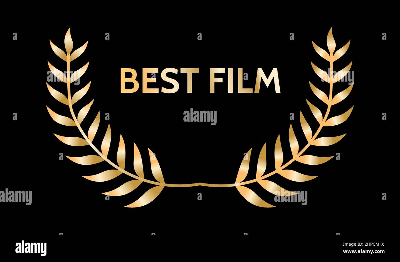 Gold film awards. Golden award wreaths. Vector illustration Stock ...