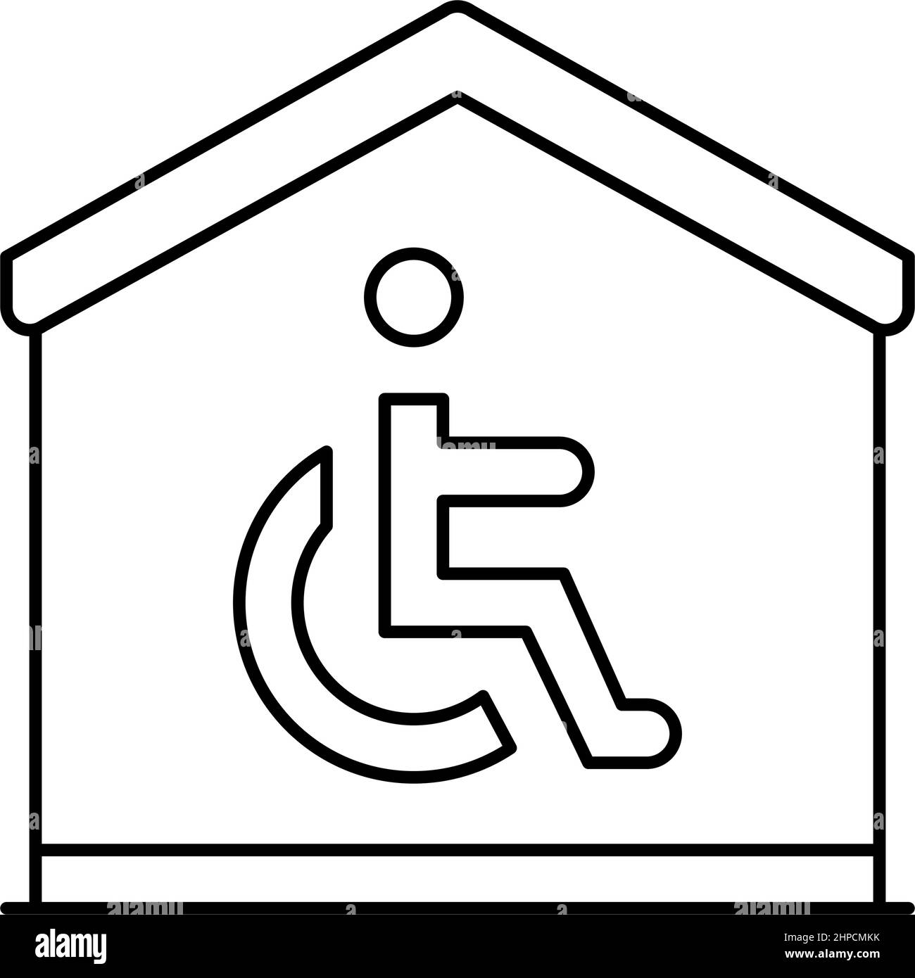 house for disabled line icon vector illustration Stock Vector Image ...