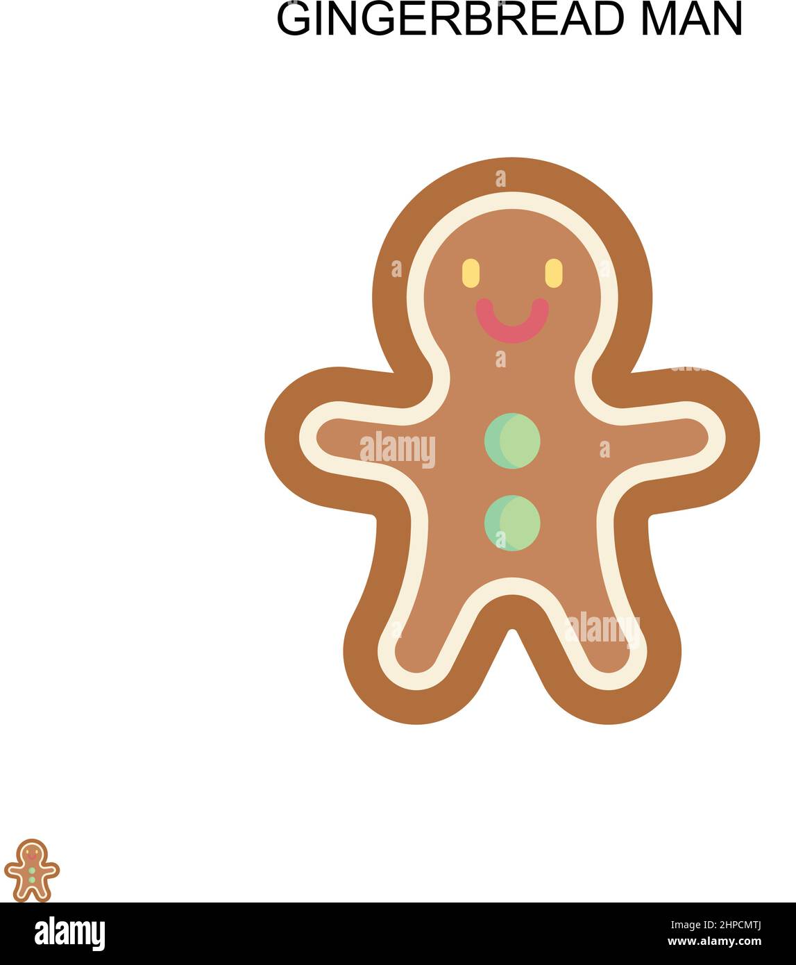 Gingerbread man Simple vector icon. Illustration symbol design template ...