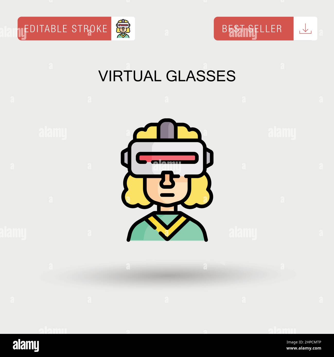 Virtual Glasses Simple Vector Icon Stock Vector Image And Art Alamy