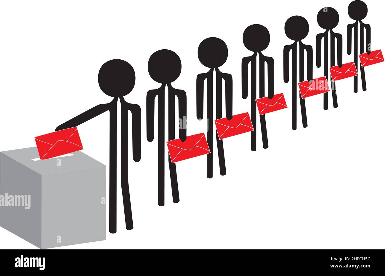 drawing of people ready for voting for elections Stock Vector Image ...