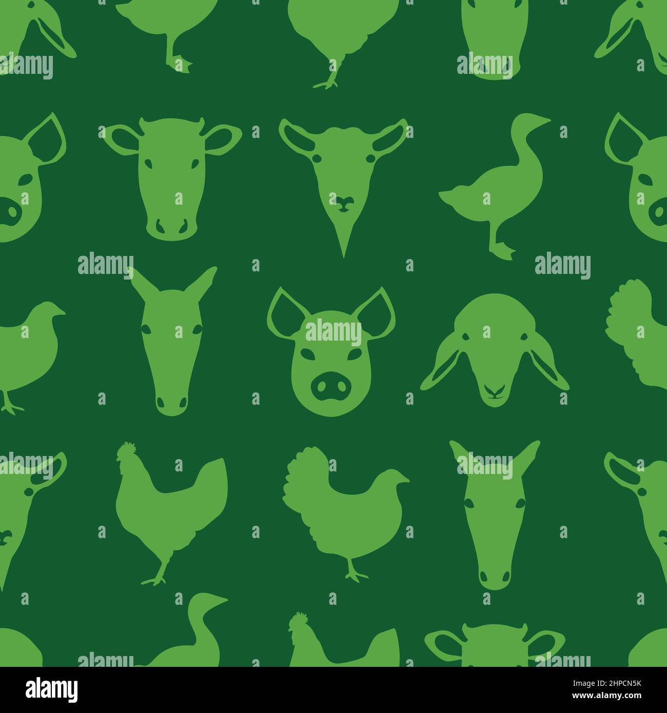 Green Farm Animal Pattern Design Stock Vector Image & Art - Alamy