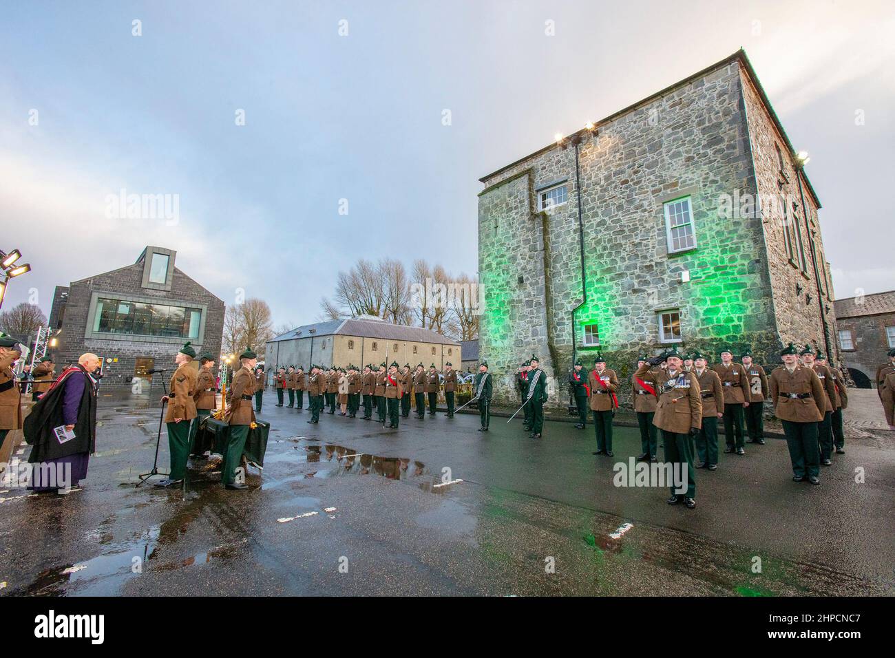 The 2nd Battalion The Royal Irish Regiment laying their Regimental ...