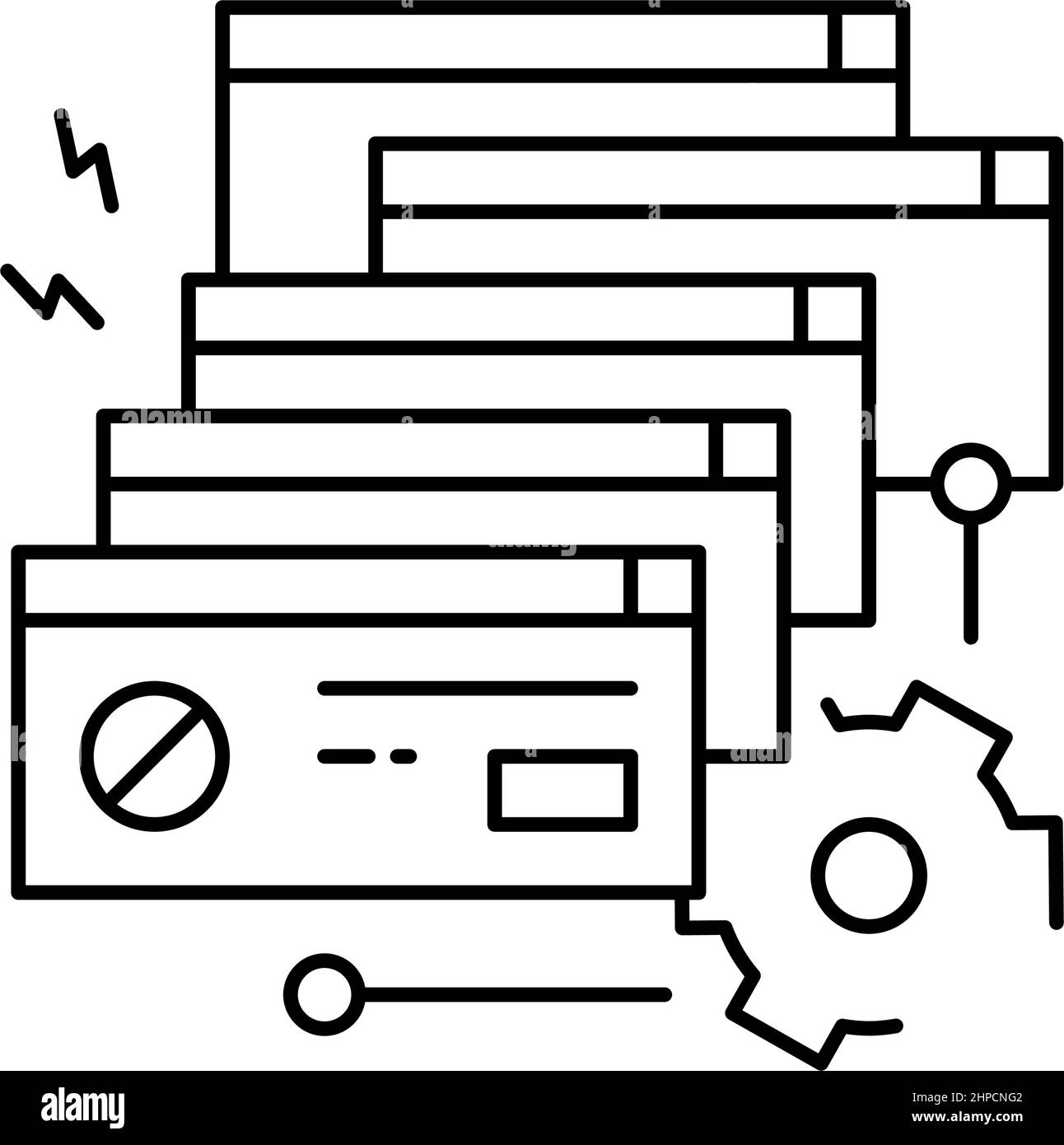 crash system line icon vector illustration Stock Vector Image & Art - Alamy